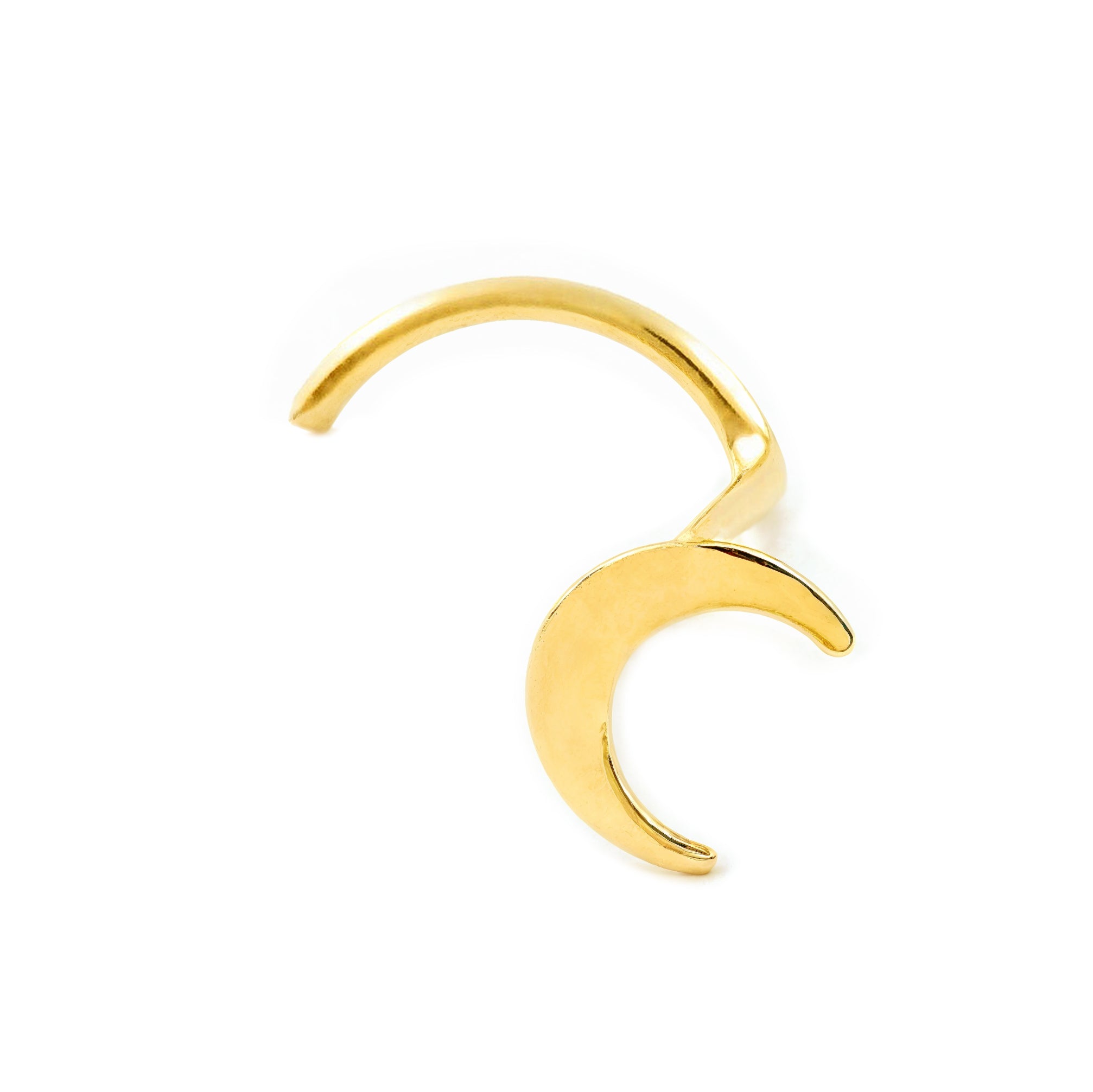 Piercing Oro Amarillo 18K Nariz Luna Brillo – Mondepetit